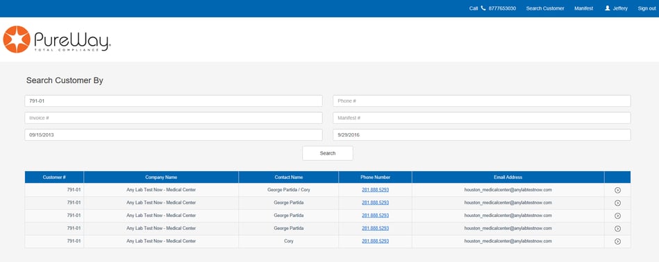 My Account Page For PureWay